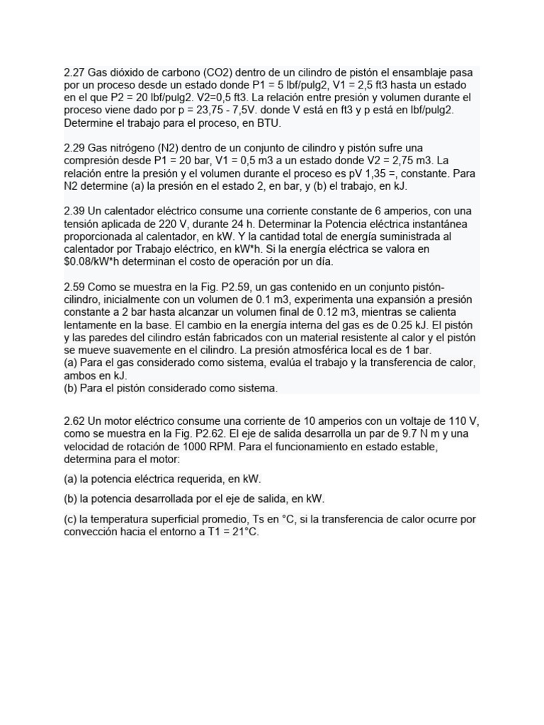 tarea termo | PDF | Calor | Gases