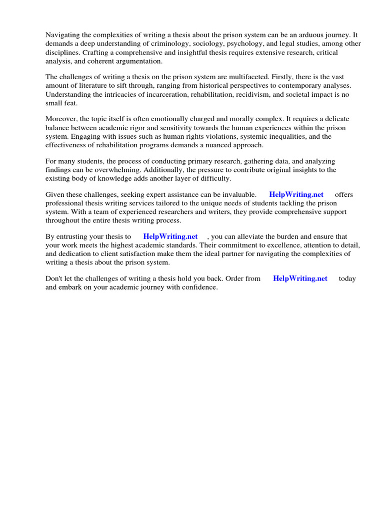 Thesis About Prison System | Download Free PDF | Prison | Crimes