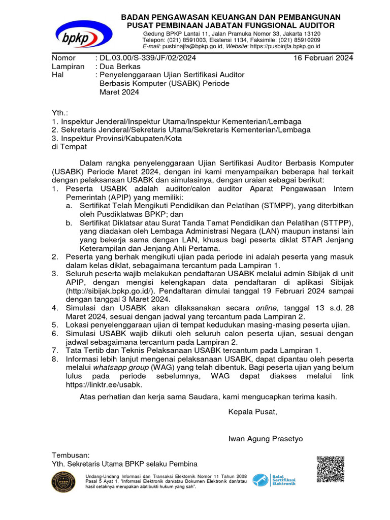 USABK - APIP - Maret 2024 | PDF