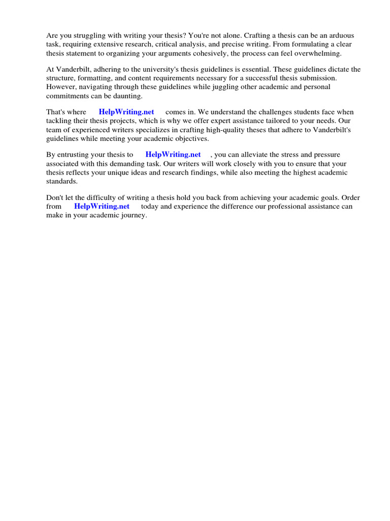 Vanderbilt Thesis Guidelines | Download Free PDF | Thesis | Essays