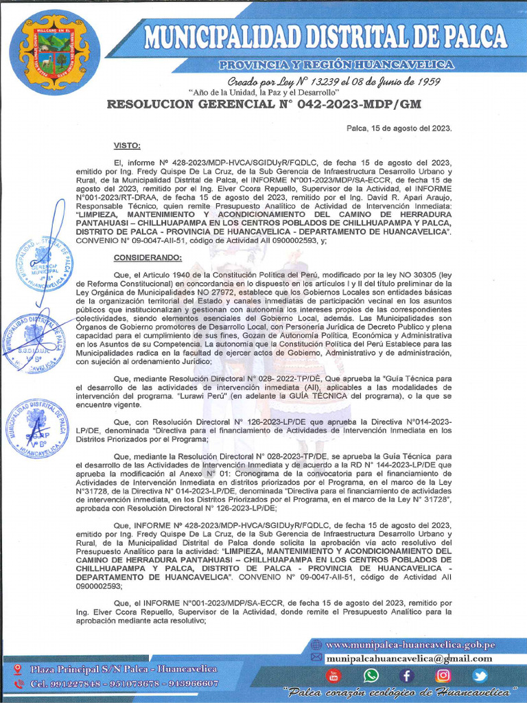 Resolucion de Aprobacion de Analitico | PDF Resolucion de Aprobacion de Analitico | PDF