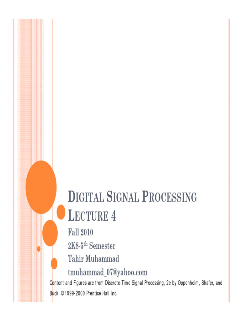 Lecture4 DSP | Download Free PDF | Digital Signal Processing | Algorithms