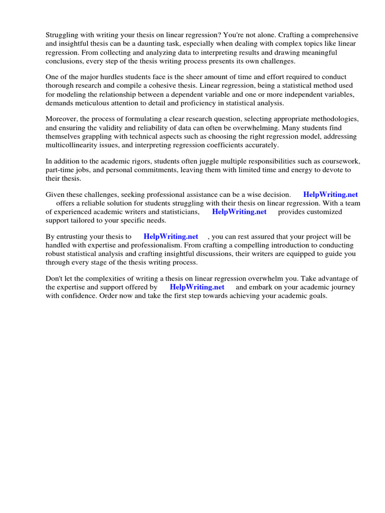 Thesis Using Linear Regression | PDF | Regression Analysis | Linear ...