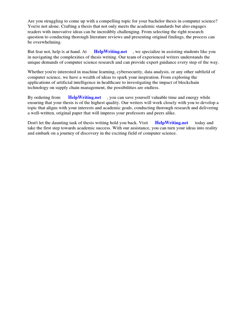 Bachelor Thesis Computer Science Ideas | PDF | Computer Science ...