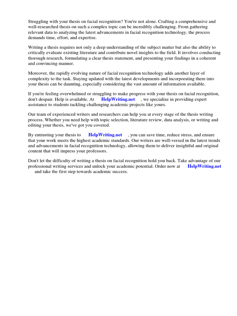 Thesis Facial Recognition | PDF | Deep Learning | Machine Learning