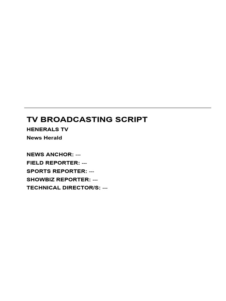 English-Tv Broadcasting-Script | PDF