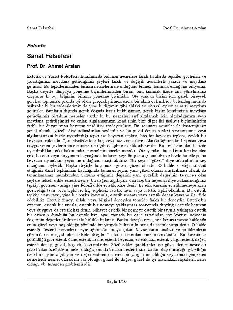 Sanat Felsefesi | PDF