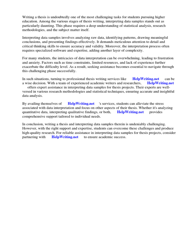 Thesis Interpretation of Data Sample | PDF | Thesis | Data Analysis Thesis Interpretation of Data Sample | PDF | Thesis | Data Analysis