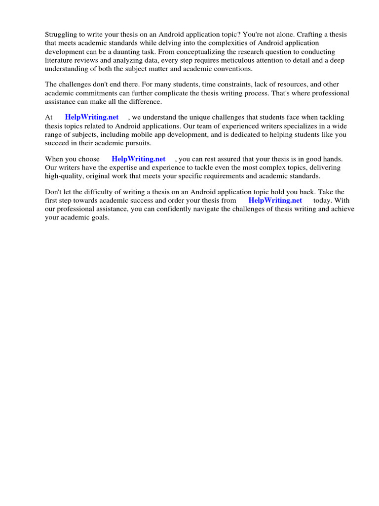Thesis Help for Android Applications | PDF | Business | Computers
