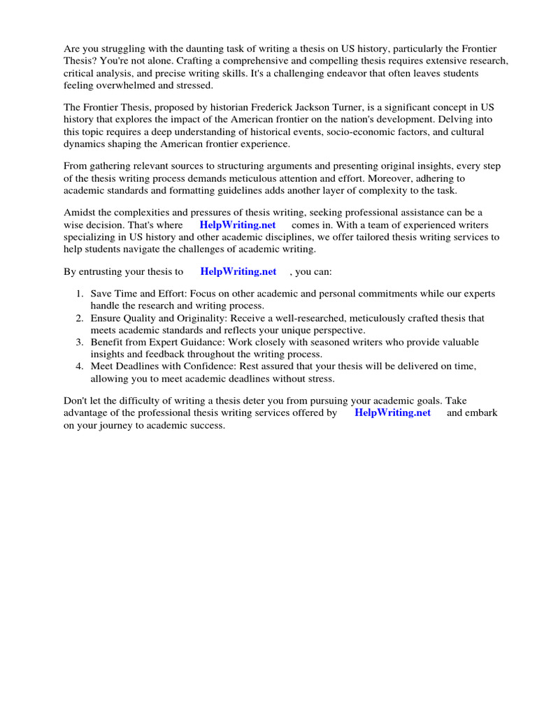 Frontier Thesis Us History | PDF