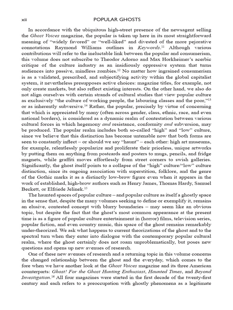 Popular Ghosts in Culture Analysis | PDF | Social Science | General Fiction