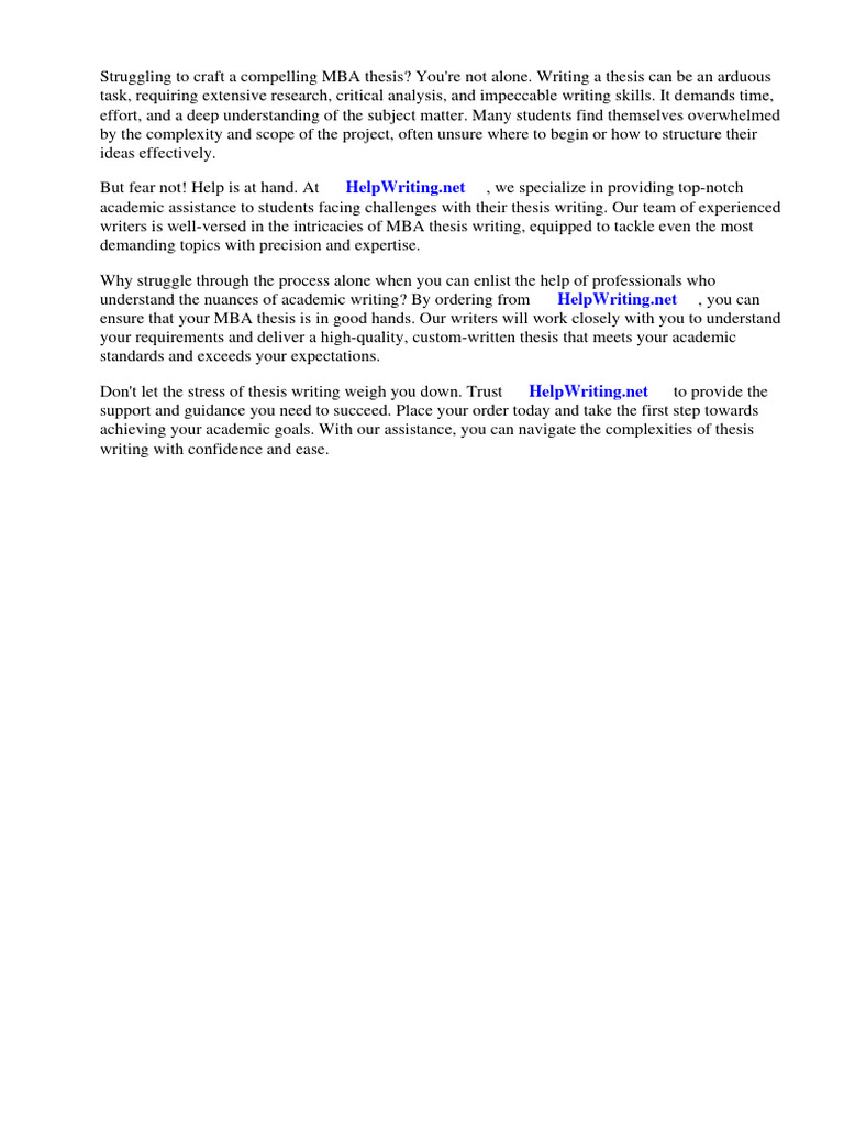 Mba Thesis Sample PDF | Download Free PDF | Thesis | Social Media