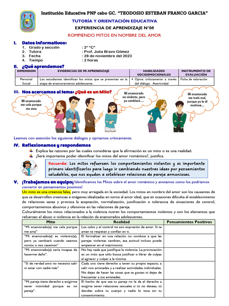 EDA 8 -Rompiendo mitos | PDF | Amor | Violencia