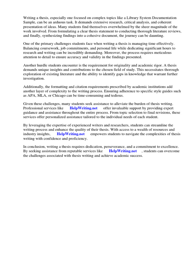 Library System Thesis Documentation Sample | PDF