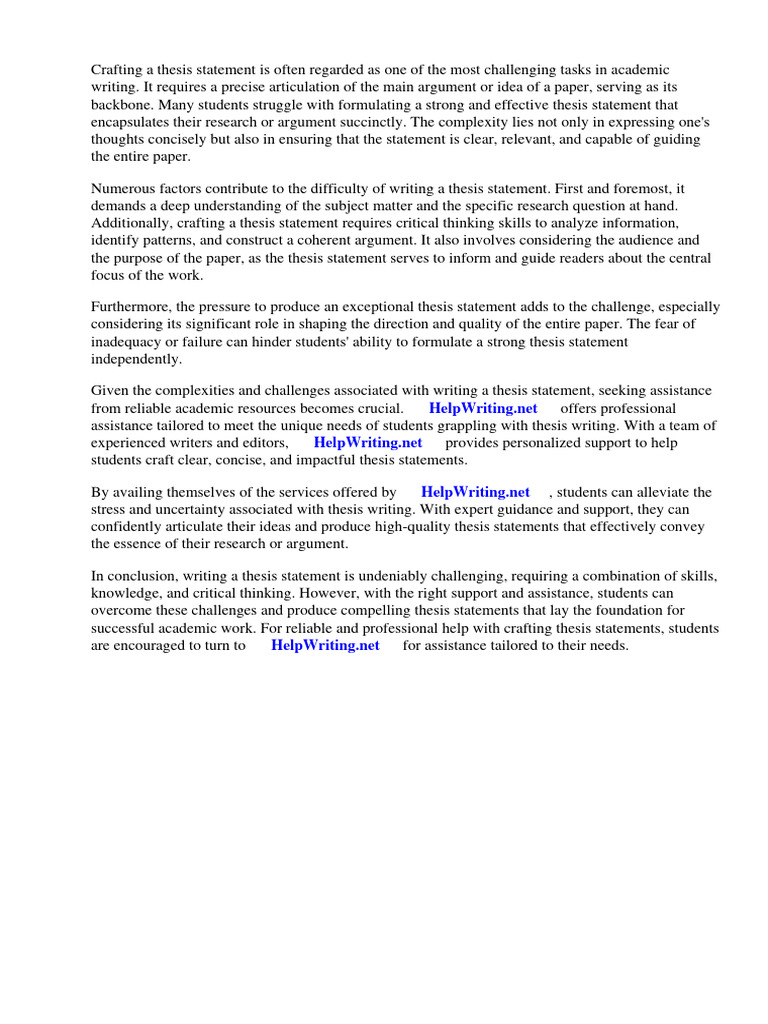 Activities For Writing Thesis Statements | PDF | Essays | Thesis