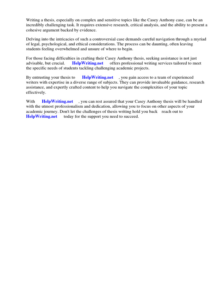 Casey Anthony Thesis | PDF