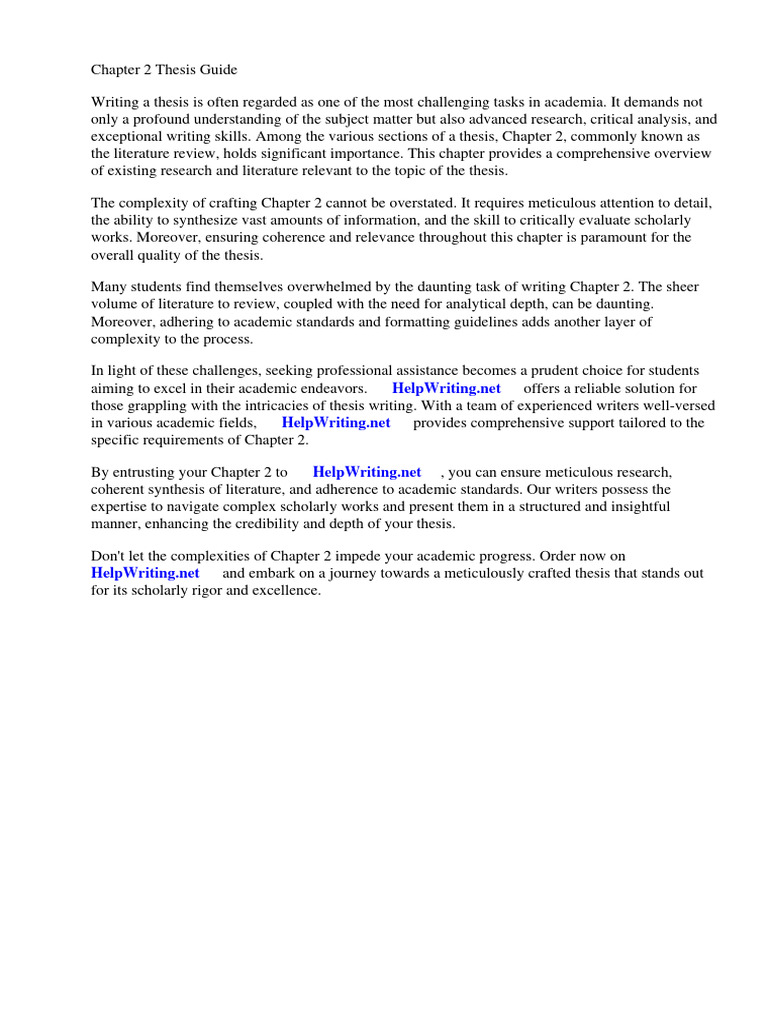 Chapter 2 Thesis Guide | PDF | Thesis | Data