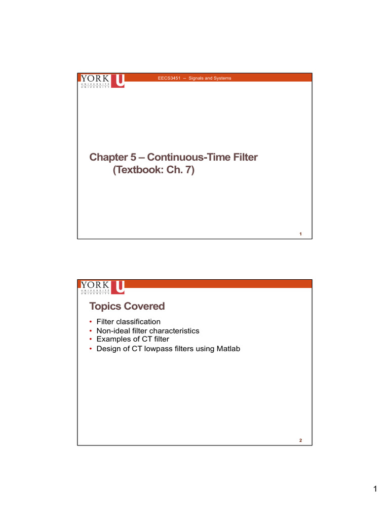 EECS3451 Chapter5 | PDF | Control Engineering | Information And Communications Technology