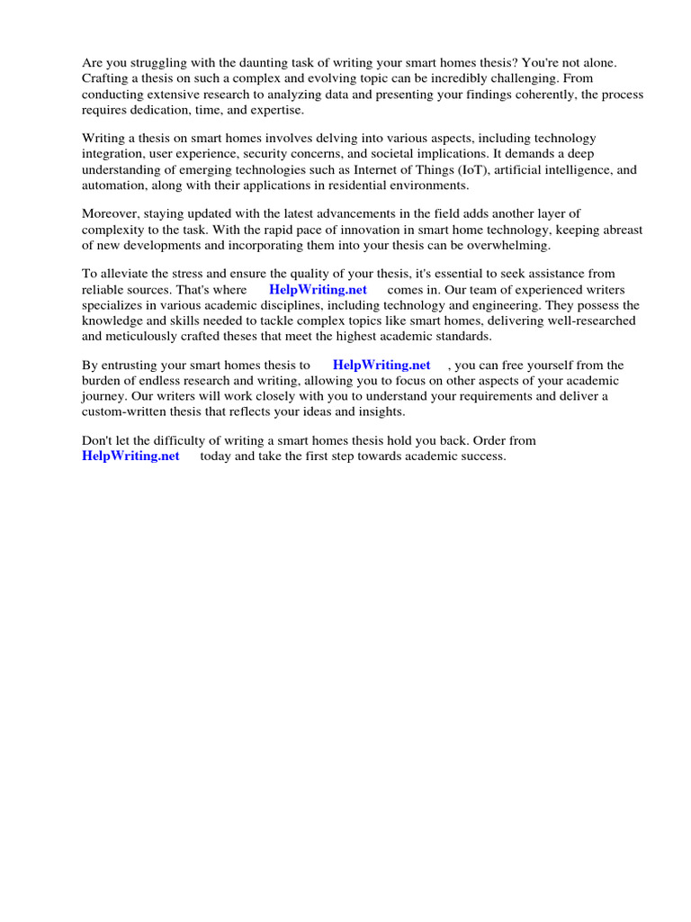 Smart Homes Thesis | PDF