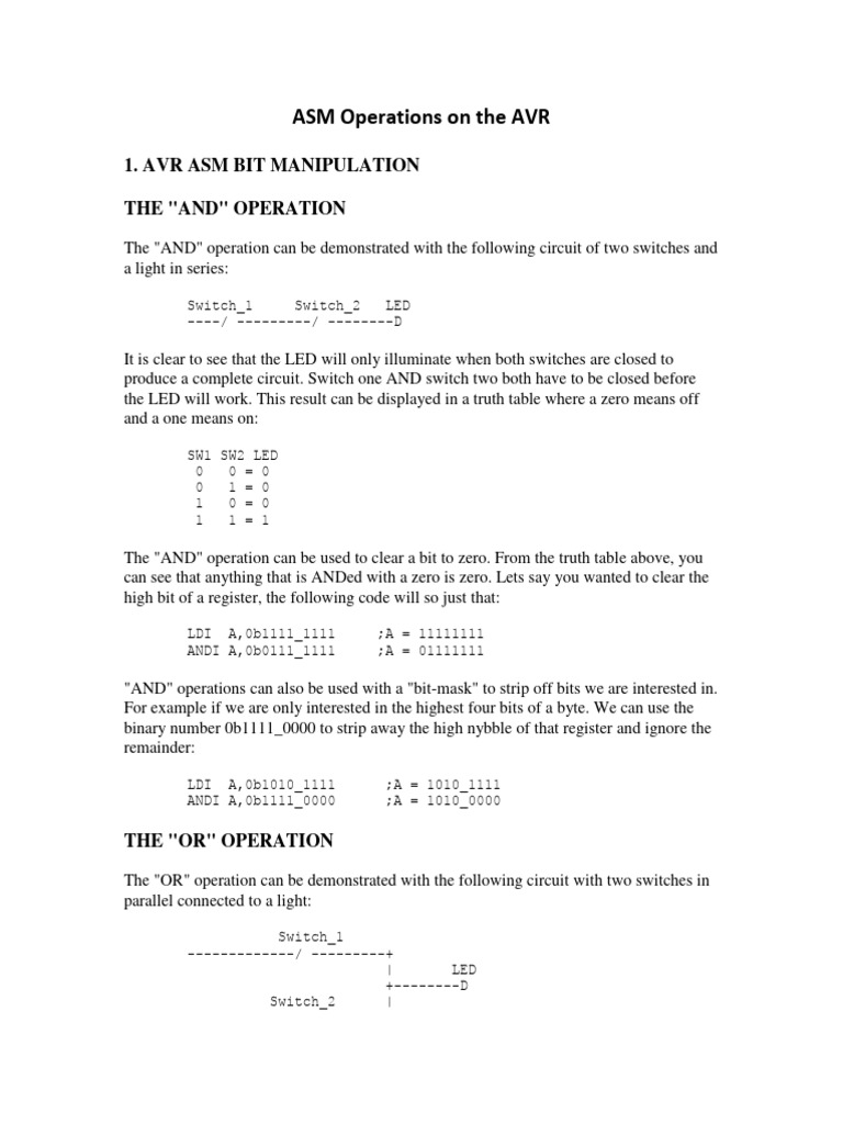AVR Lecture 4 | PDF | Multiplication | Bit