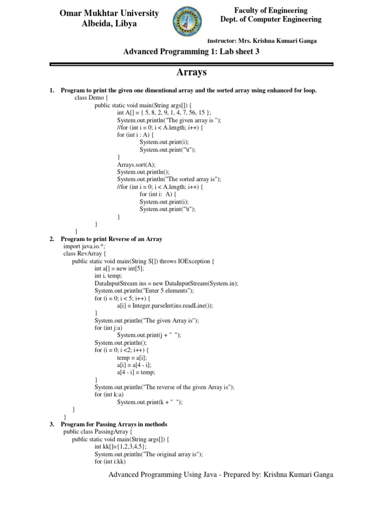 Java Lab 3 Pdf Control Flow Object Oriented Programming