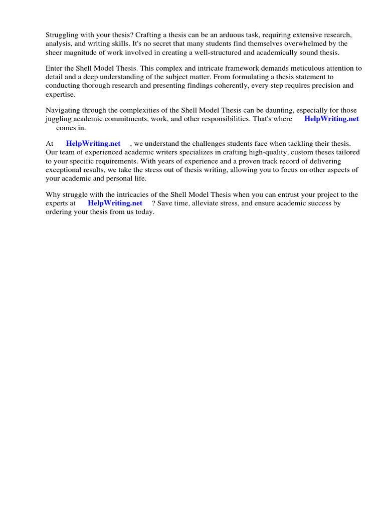 Shell Model Thesis | PDF | Teaching Methods & Materials | Technology & Engineering