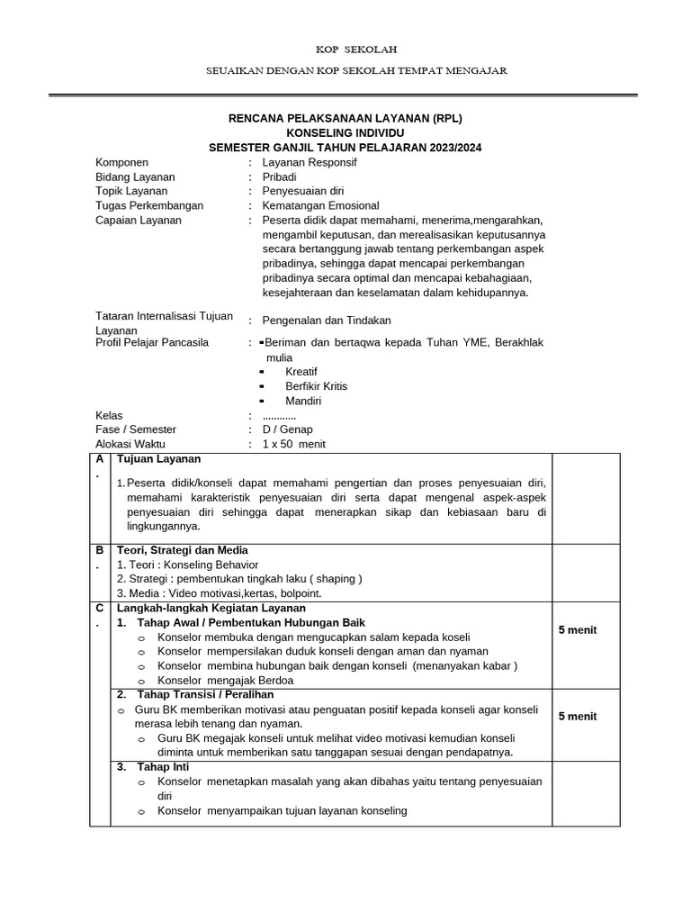 RPL Individual BK | PDF