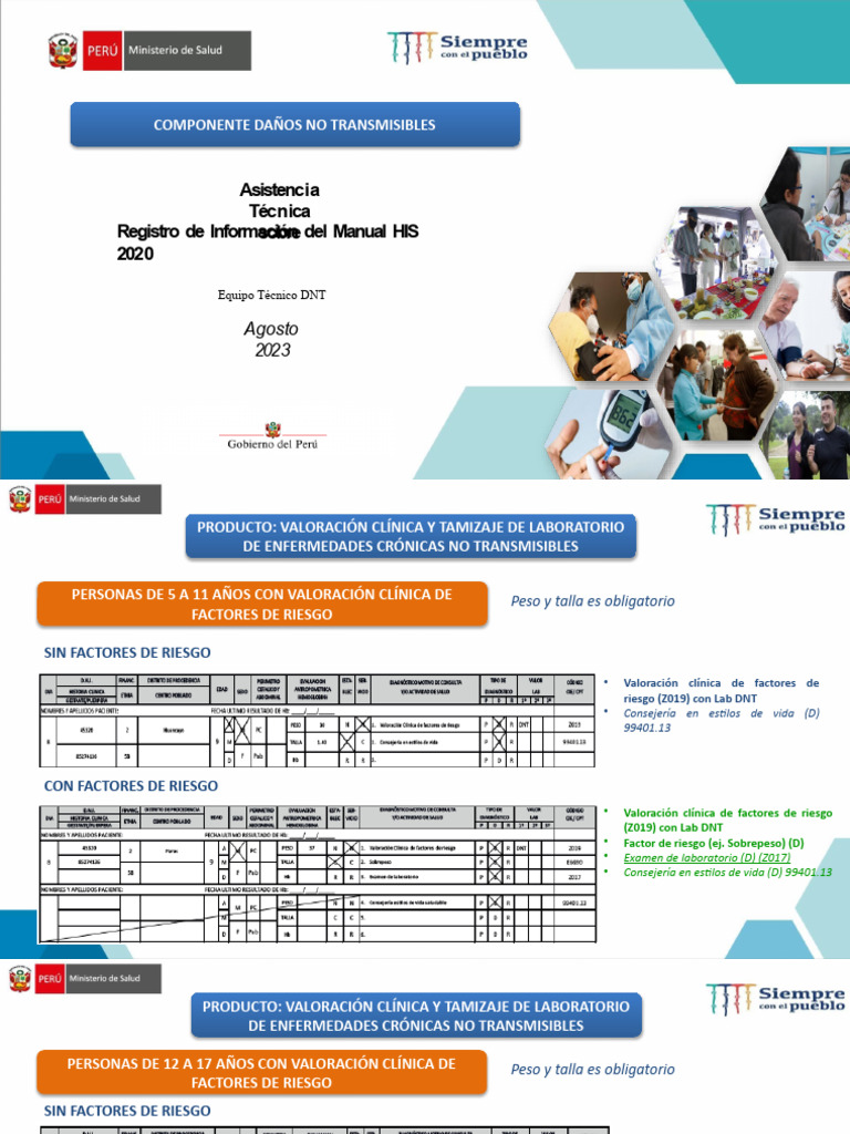 Minsa-presentacion Registro His Dnt | PDF | Diabetes | Hipertensión