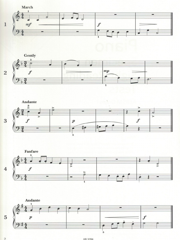 Piano Specimen Sight-Reading Tests Grade 1 | PDF