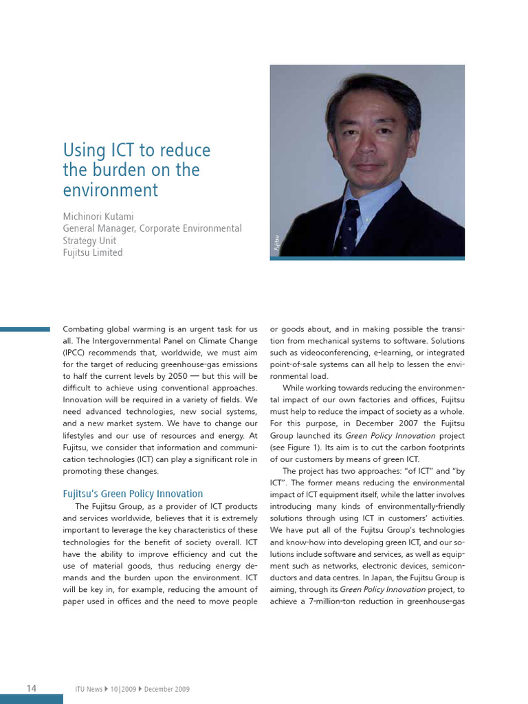 Using ICT To Reduce The Burden On The Environment | PDF | Information ...