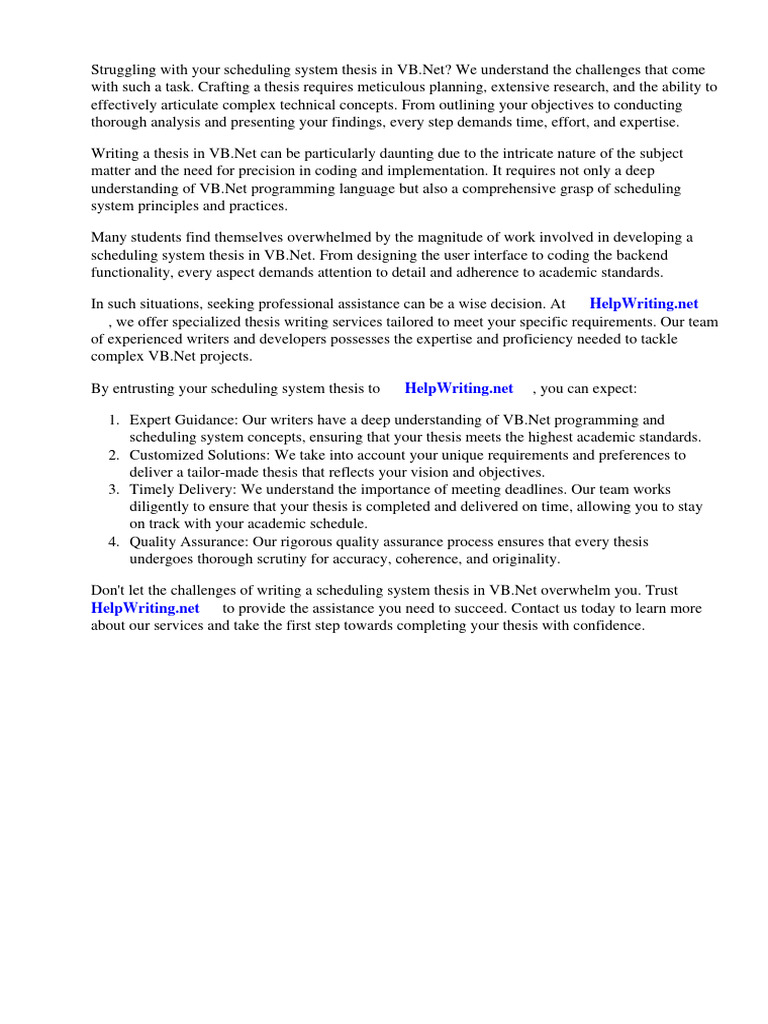 Scheduling System Thesis Pdf 