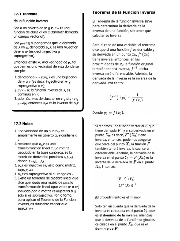 Teorema de La Función Inversa | PDF