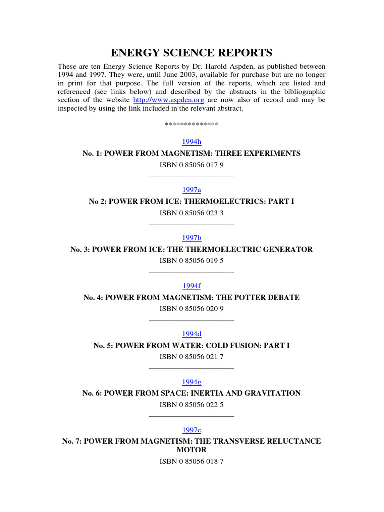 Energy Science Reports - Free-Energy Devices (Pdfdrive) | PDF
