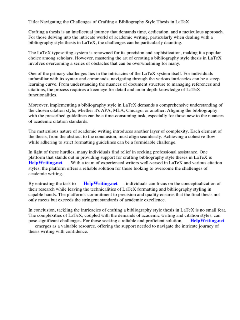 Bibliography Style Thesis Latex | PDF | Computers