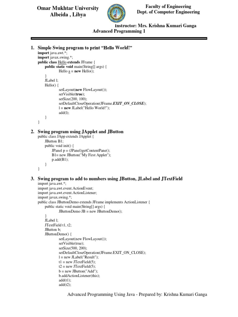 Java Lab 10 | PDF