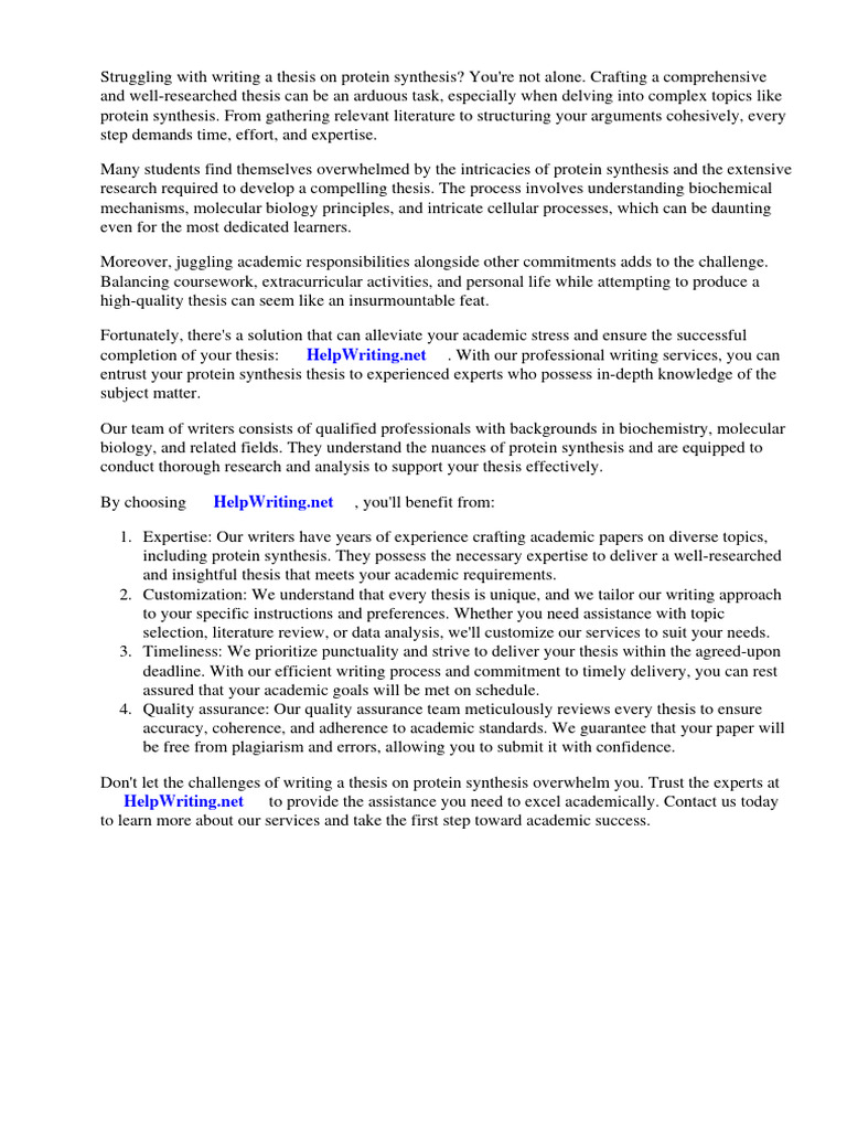 Essay On Protein Synthesis | PDF | Computers