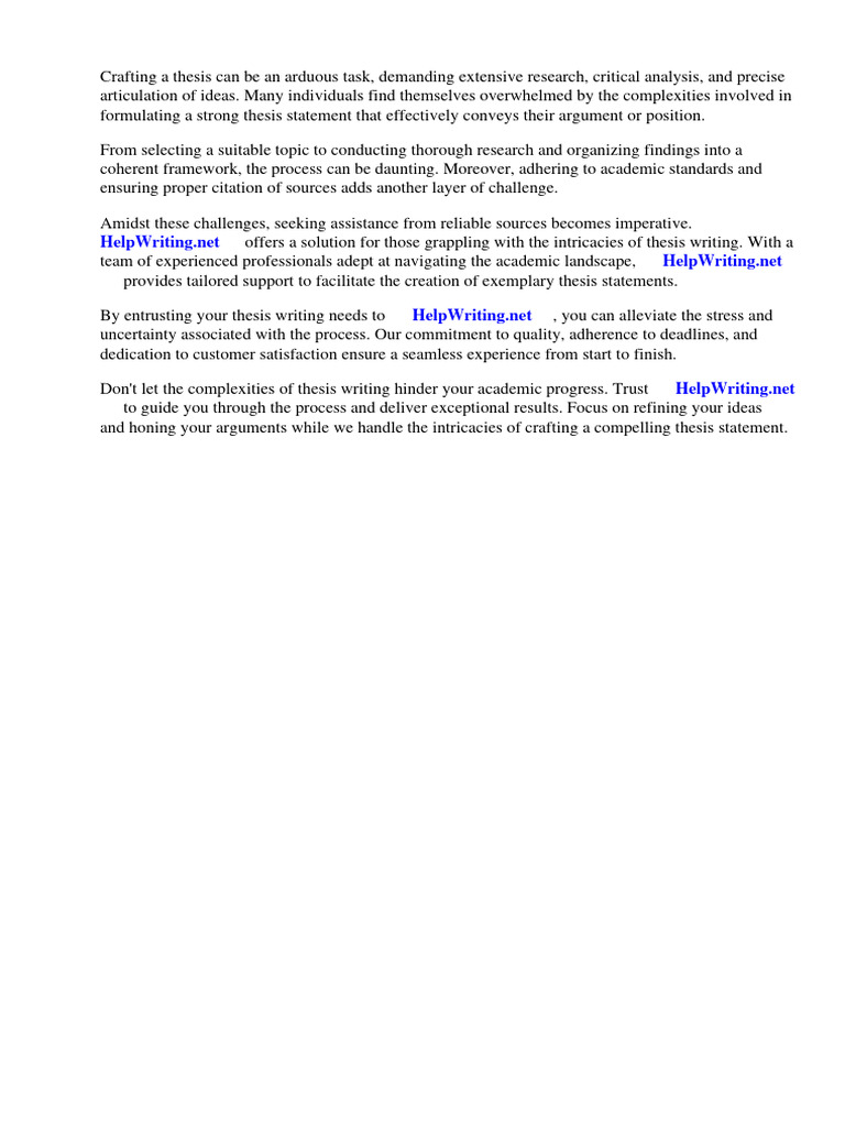 Simple Example Thesis Statement | PDF | Essays | Thesis
