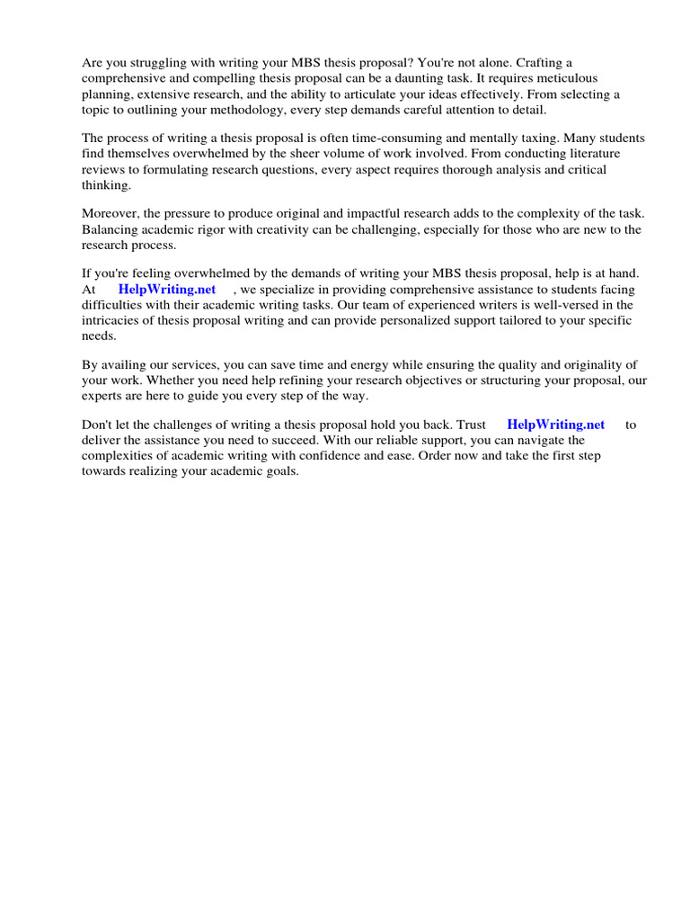 Mbs Thesis Proposal | PDF | Risk | Thesis