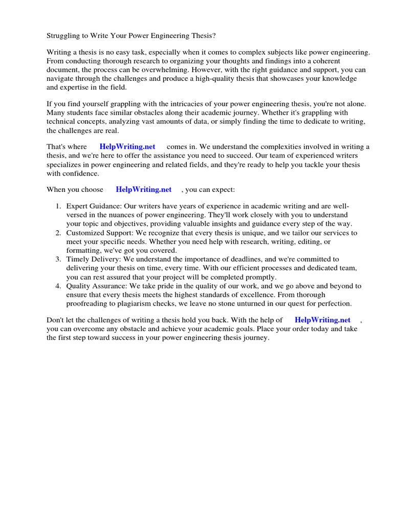 Power Engineering Thesis Ideas | PDF | Thesis | Engineering