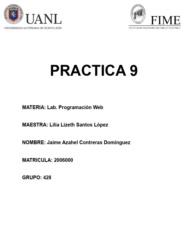 Practica 9-Programación Web | PDF | Php | Arquitectura de Computadores