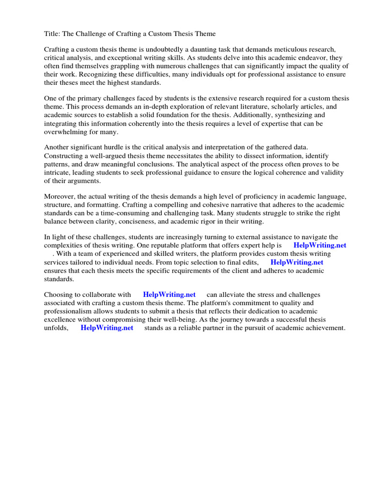 Custom Thesis Theme | PDF