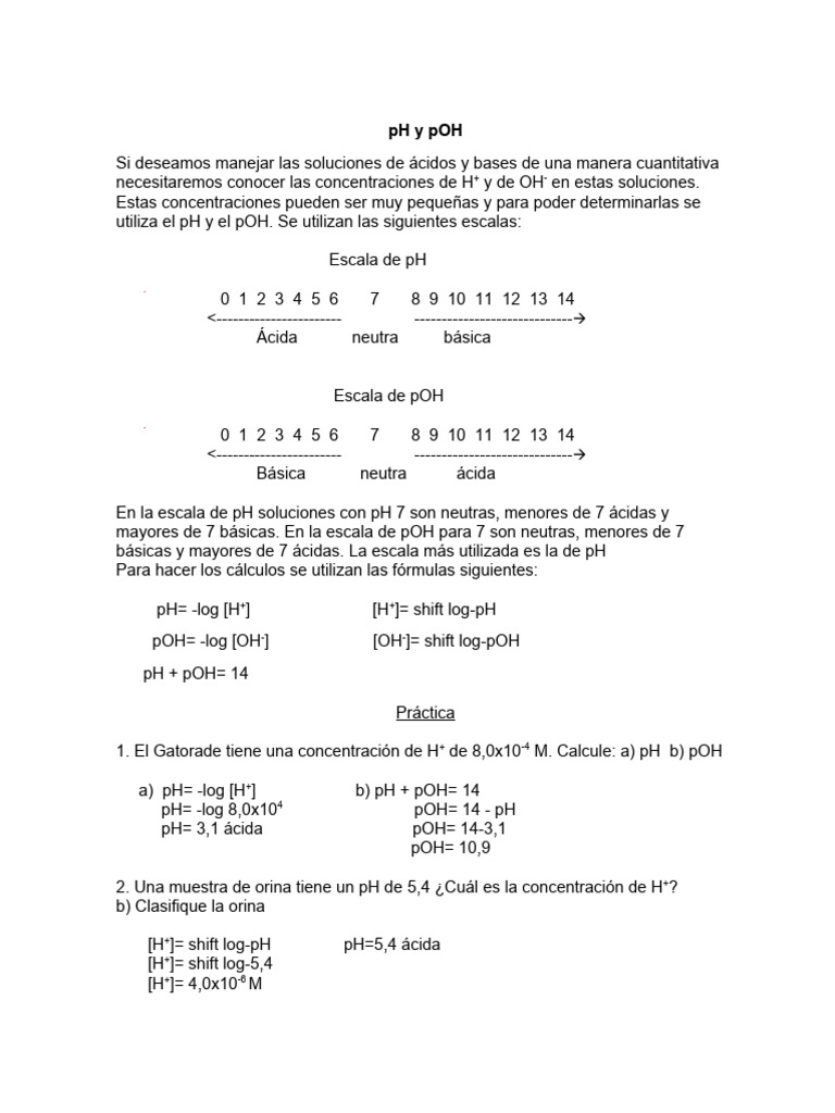 PH y pOH | PDF