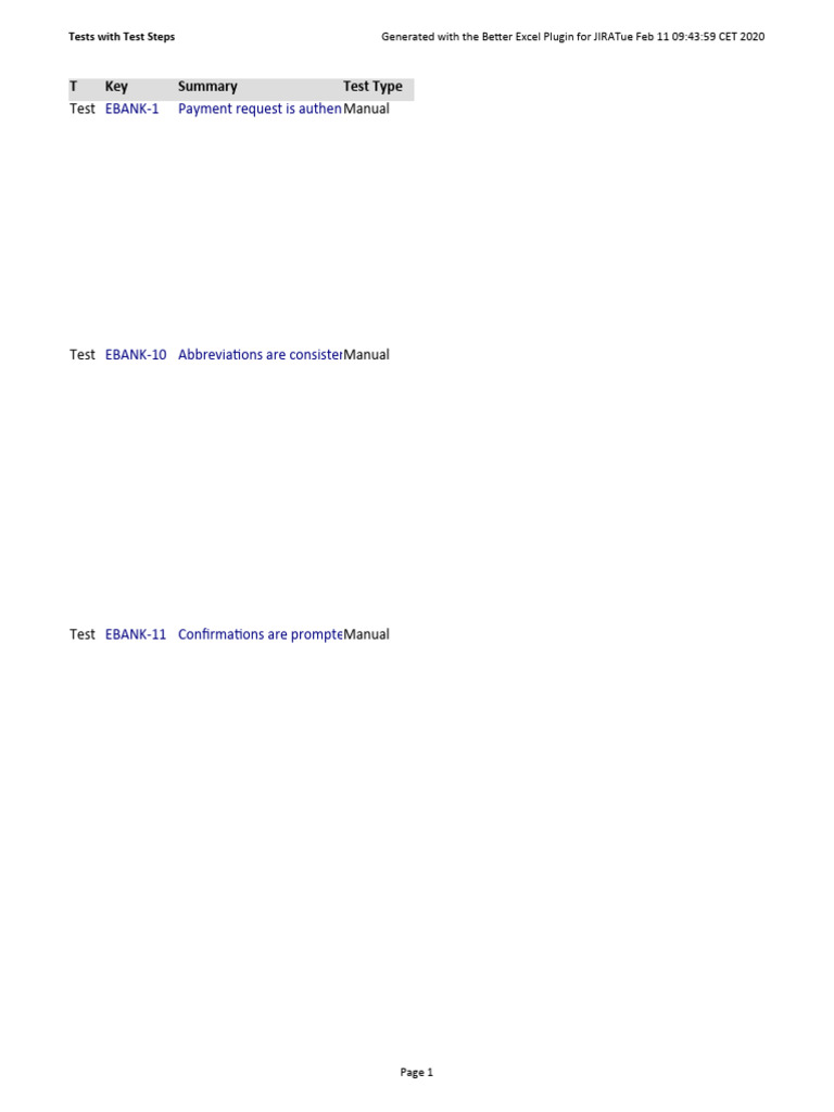 Jira Xray Tests With Test Steps | PDF | Microsoft Excel | Usability Jira Xray Tests With Test Steps | PDF | Microsoft Excel | Usability