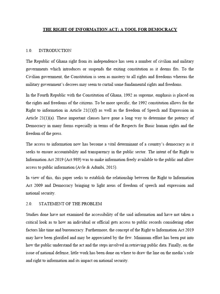 The Right of Information | PDF | Information | Democracy