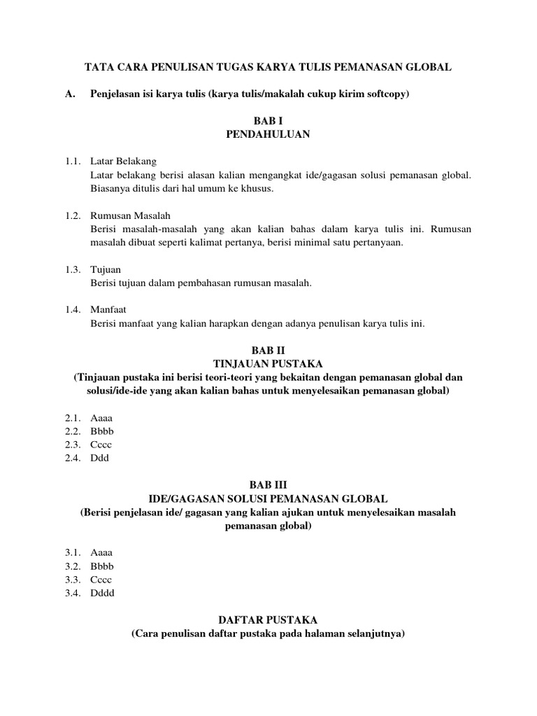 Format Tugas Kti Pemanasan Global | PDF