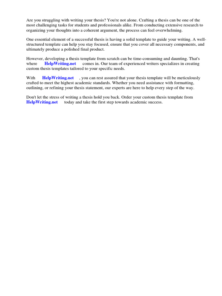 Element of The Position Thesis Template | PDF