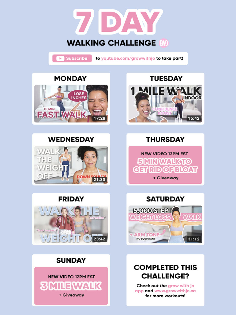 7 Day Walking Challenge | PDF