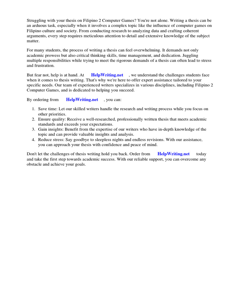 Thesis Filipino 2 Computer Games | Download Free PDF | Philippines | Thesis