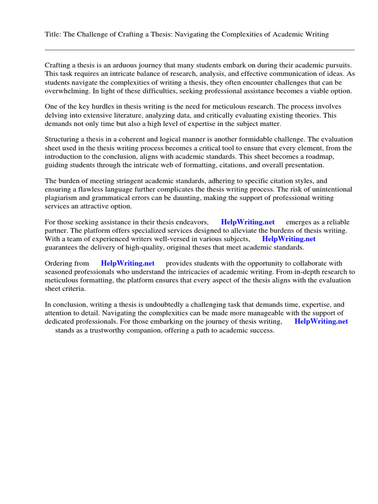 Thesis Evaluation Sheet | PDF