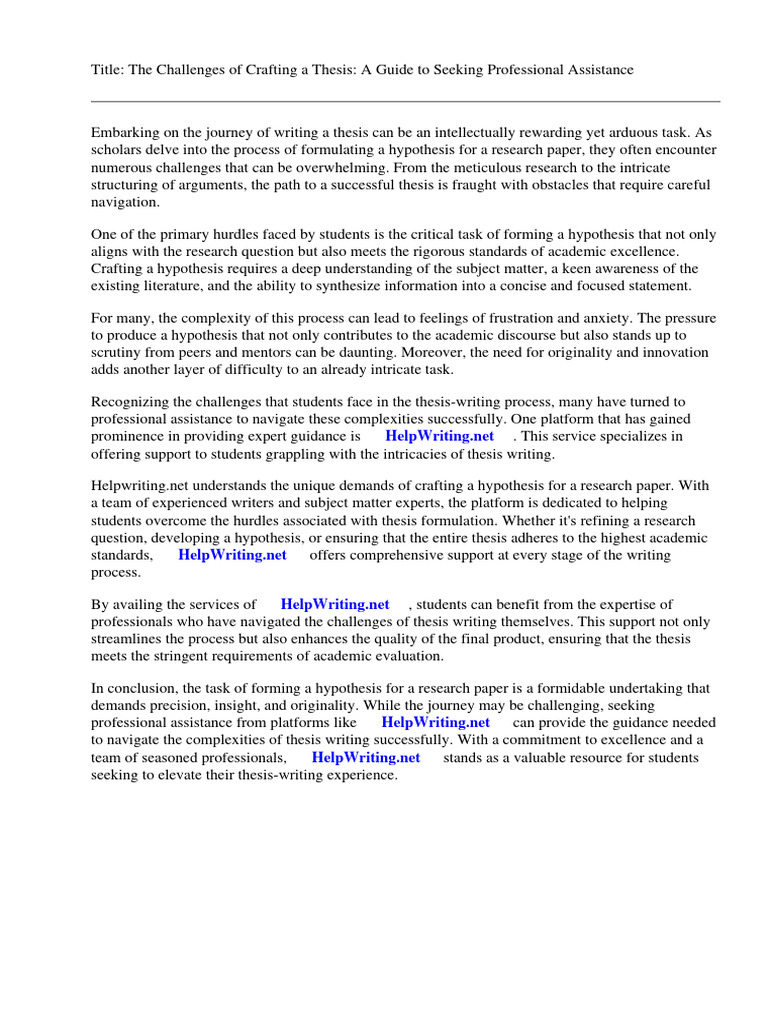 Thesis Writing Challenges & Solutions | PDF | Hypothesis | Scientific Method